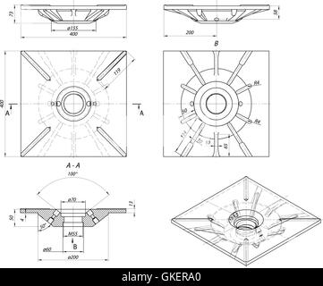 Bushing sketch. Engineering drawing Stock Vector Image & Art - Alamy