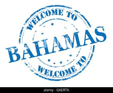 Welcome to Bahamas stamp. Bahamas round sign isolated on white ...