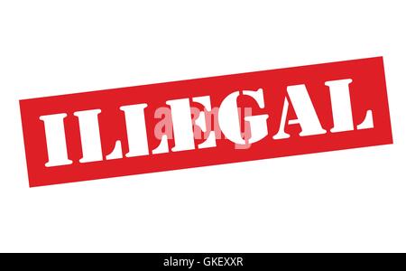 Grunge red illegal word rubber seal stamp on white background Stock ...