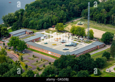 Aerial view, Aviation Technical Museum Rechlin with outdoor exhibition ...