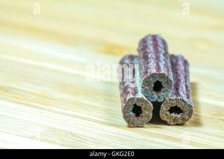 Wooden wall plug with bamboo texture surface Stock Photo - Alamy