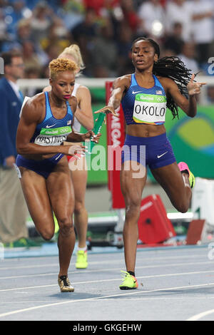 United States' Courtney Okolo, Natasha Hastings, Phyllis Francis and ...