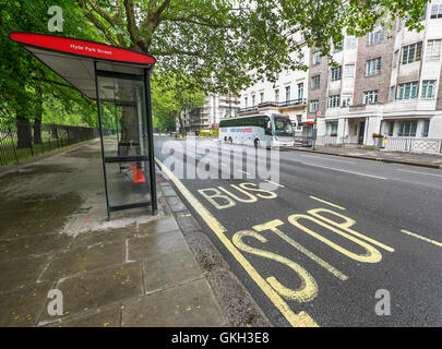 Empty bus stop, London, England Stock Photo - Alamy