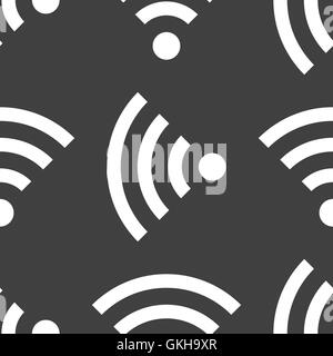 WI-FI web icon. flat design. Seamless gray pattern Stock Vector Image ...