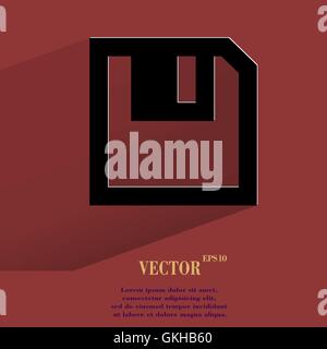 floppy disk. Flat modern web design on a flat geometric abstract background Vector. EPS10 Stock ...