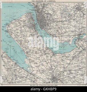 MERSEYSIDE: Liverpool Birkenhead Wirral St Helens. Antique map by GW ...