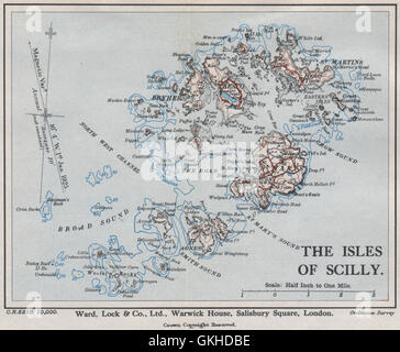 THE ISLES OF SCILLY. St Mary's Hugh Town Tresco &c. WARD LOCK, 1933 old ...