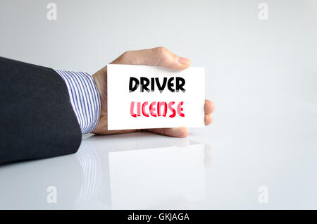 Driver license text concept isolated over white background Stock Photo ...