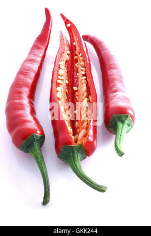 Cut open red chilli pepper Stock Photo - Alamy