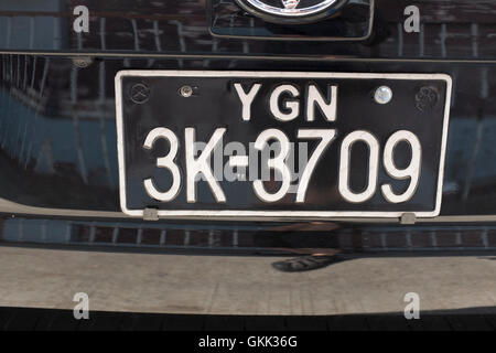 Car Registration Number Plate Yangon Myanmar Stock Photo - Alamy