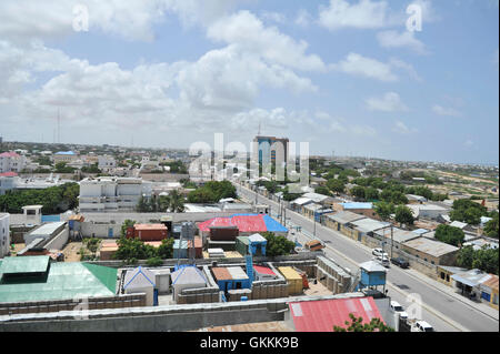 General view of Somali Capital Mogadishu on June 12, 2015. Buildings ...