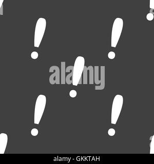 The exclamation point web icon. flat design. Seamless gray pattern ...