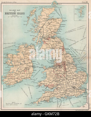 Railway map of British Isles showing coalfields. BARTHOLOMEW 1898 old ...