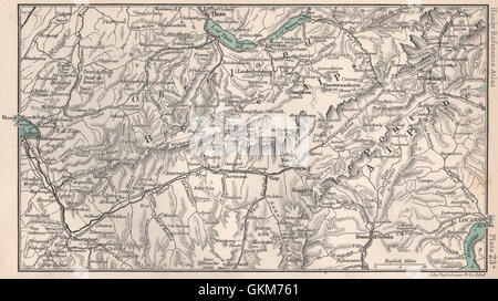 Bernese Alps. Lepontine Alps. Sion Thun Locarno. Switzerland 1898 old ...