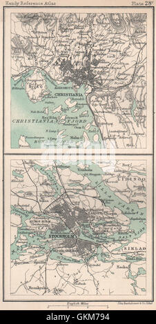 Environs of Christiania (Oslo) & Stockholm. Scandinavia Norway Sweden ...