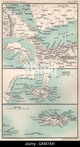 Gulf of Aden & British Somaliland, Perim, Aden & Socotra. Yemen 1898 ...