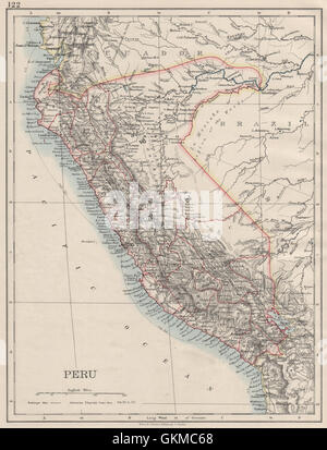 PERU with border as before Peru-Ecuador war (1941) JOHNSTON 1892 old ...