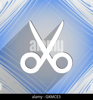 Scissors hairdresser icon symbol Flat modern web design with long ...