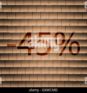 45 percent discount icon symbol Flat modern web design with long shadow ...