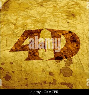 4D icon symbol Flat modern web design with long shadow and space for ...