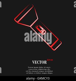 Flashlight . Flat modern web button and space for your text Stock ...