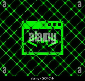 Code icon symbol Flat modern web design with long shadow and space for ...