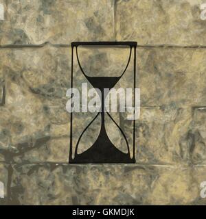 Hourglass icon symbol Flat modern web design with long shadow and space ...