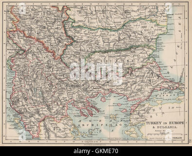 TURKEY IN EUROPE & BULGARIA. Rumili East Rumelia Balkans. JOHNSTON ...