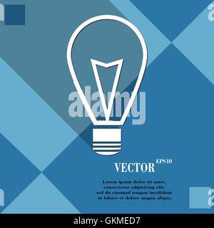 Light lamp icon symbol Flat modern web design with long shadow and ...