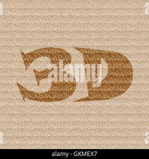 3D icon symbol Flat modern web design with long shadow and space for ...