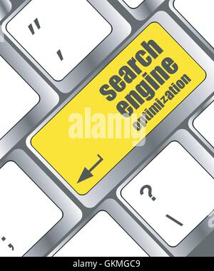 Modern keyboard with SEO text. SEO concept vector . keyboard keys ...