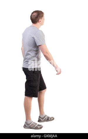 top view .handsome sports guy looking at the camera. isolated on white ...