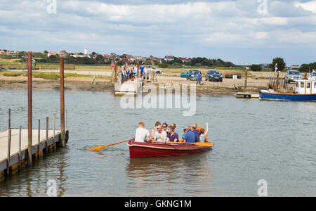 Man using rowing boat ferries passengers across the River Blythe in ...