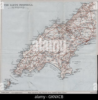 THE LLYN PENINSULA. Pwllheli. Barmouth. Wales. WARD LOCK, 1935 vintage ...