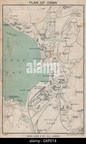 OBAN vintage town/city plan. Scotland. WARD LOCK 1935 old vintage map ...