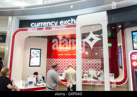 Currency exchange outlets,bank,money change, at Departures Terminal at ...