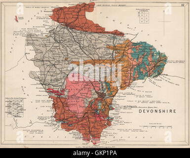 Map of Devonshire (1913 Stock Photo - Alamy