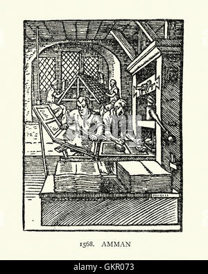 Printing Press, Printers, 1568 Stock Photo - Alamy