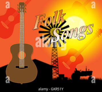 Folk Music Meaning Country Ballards And Soundtracks Stock Photo - Alamy