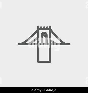 Drawbridge outline vector icon. Thin line black drawbridge icon, flat ...