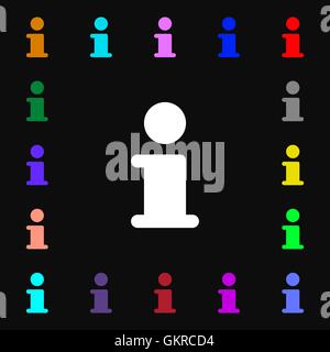 Information, Info icon sign. Lots of colorful symbols for your design ...