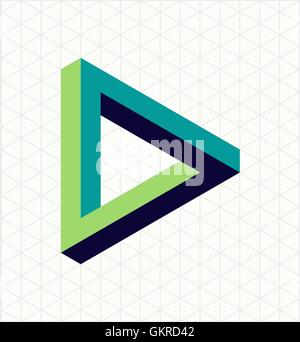 abstract impossible geometric shape color icon vector illustration ...