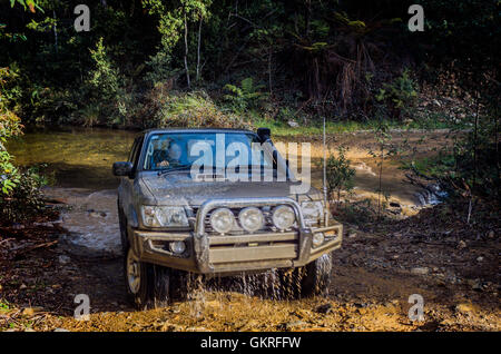4wd, offroad driving through river crossings along a high country ...