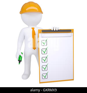 3d human with marker and check list Stock Photo - Alamy