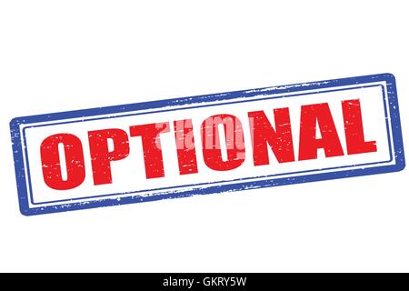 Grunge blue optional word rubber seal stamp on white background Stock ...