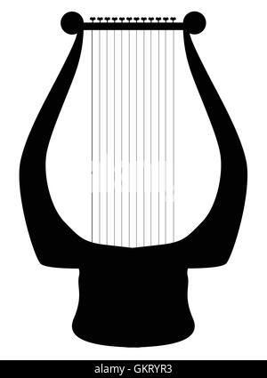 Silhouette of an ancient roman lyre musical instrument Stock Photo ...