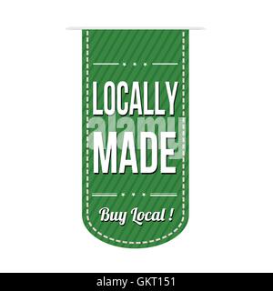 locally made ribbon label sign set. locally made banner Stock Vector ...