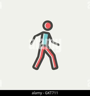 Waliking exercise thin line icon Stock Vector Image & Art - Alamy