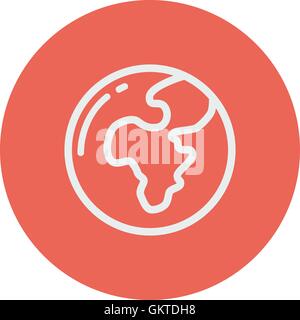 earth, globe thin line icon. Linear vector illustration. Pictogram ...