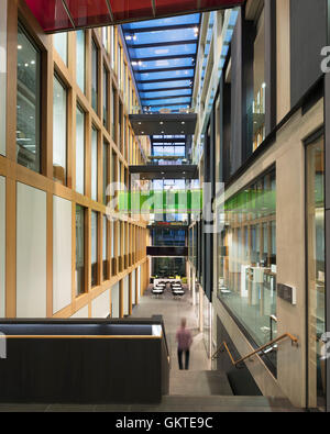 wide view of atrium interior / circulation bridges and walkways ...